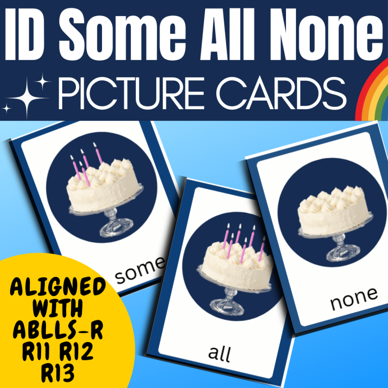 ID Some None All Printable Flashcards Aligned with ABLLS-R R11, R12 ...