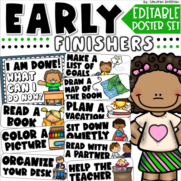 Early Finisher Poster Set I'm Done What Can I Do Visual Directions ...
