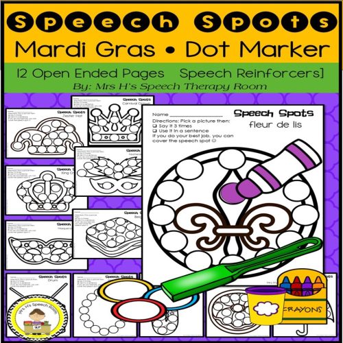Mardi Gras Theme Dot Marker Activities for Speech Therapy | Made By ...