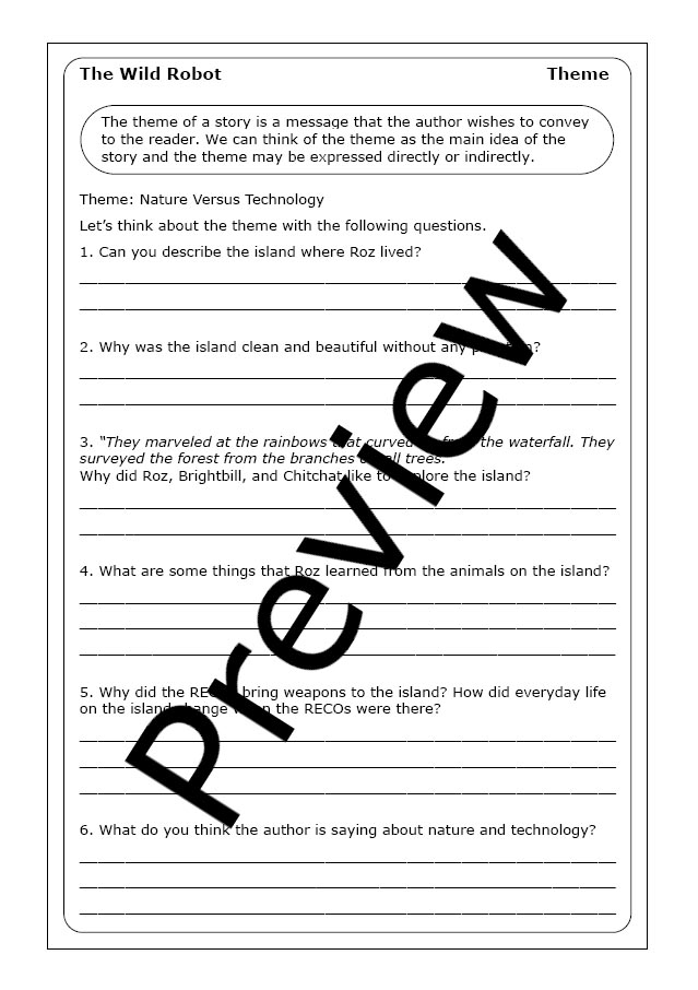 Peter Brown "The Wild Robot Series": A Bundle of Worksheets | Made By ...