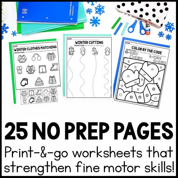 Winter Fine Motor Worksheets | January Preschool PreK Morning Work ...
