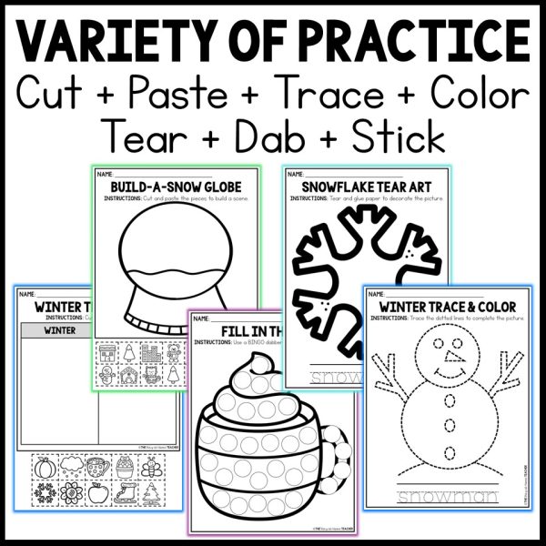 Winter Fine Motor Worksheets | January Preschool PreK Morning Work ...
