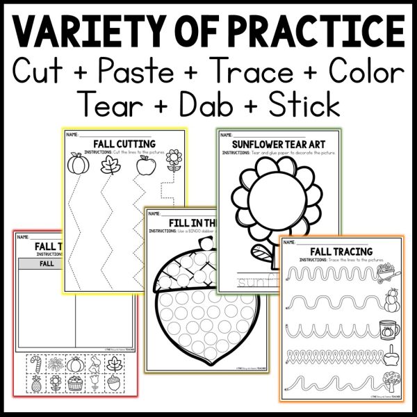 Fall Fine Motor Worksheets | September Preschool PreK Morning Work ...
