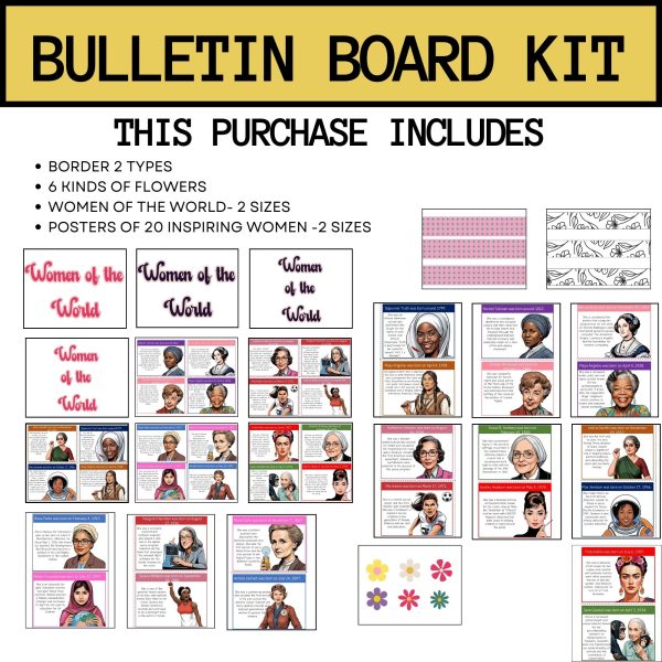 Women's History Month Bulletin Board Set | Inspiring Women of the World ...