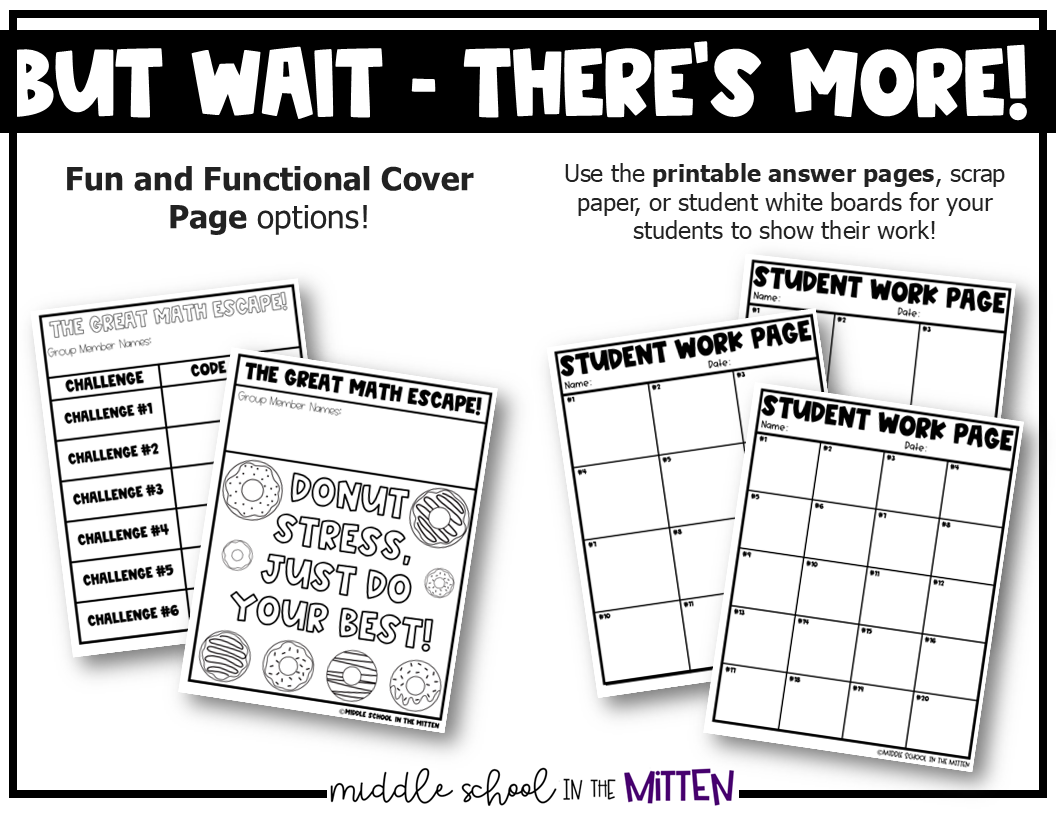 6th Grade Math Escape Room Year Round Review Back to School Activity ...