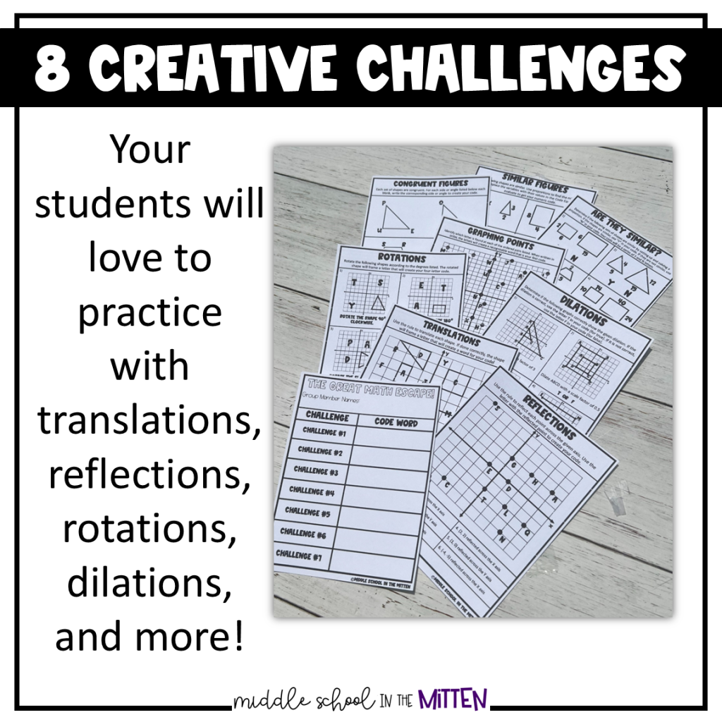 Transformations Review Escape Room - Digital Activity & Printable ...