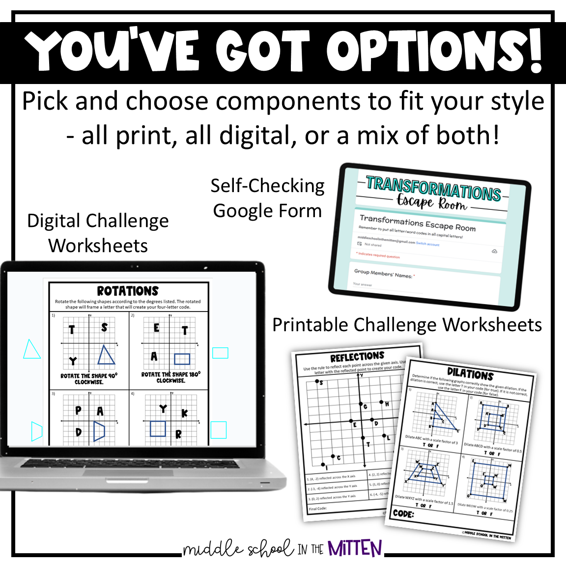 Transformations Review Escape Room - Digital Activity & Printable ...