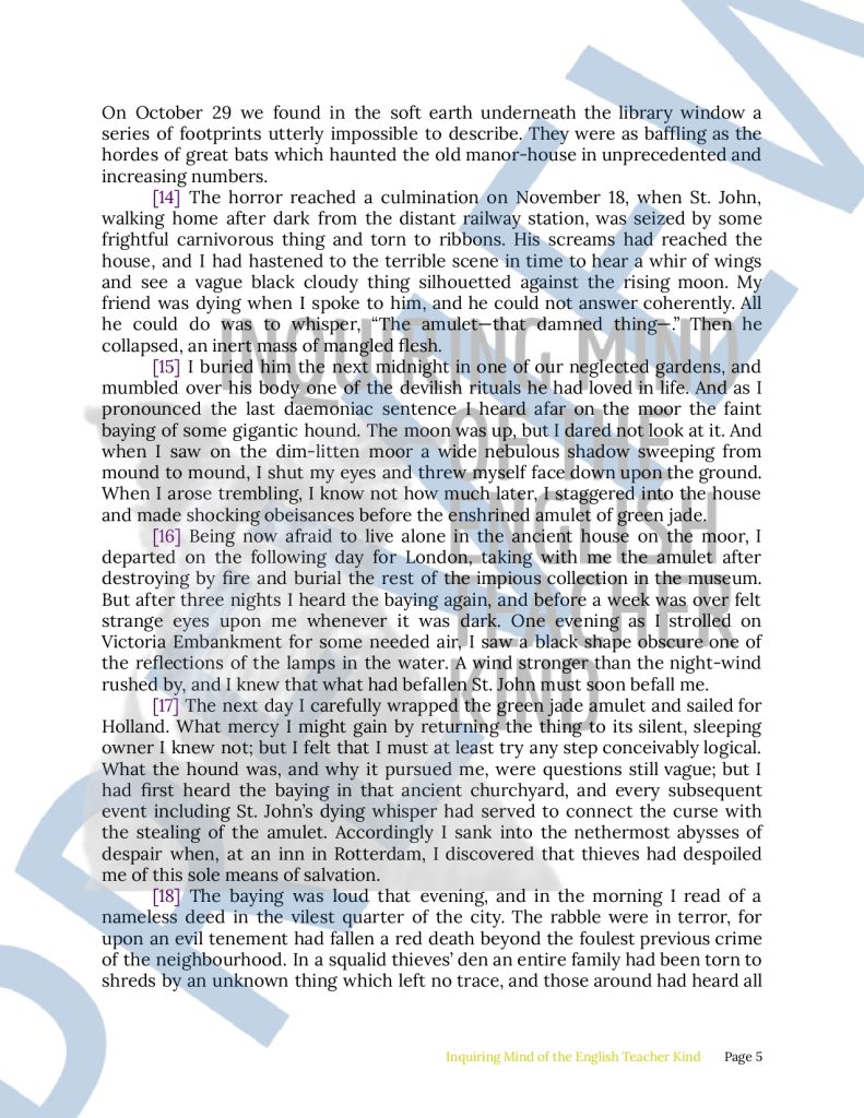 "The Hound" by H.P. Lovecraft Vocabulary Games for High School | Made ...