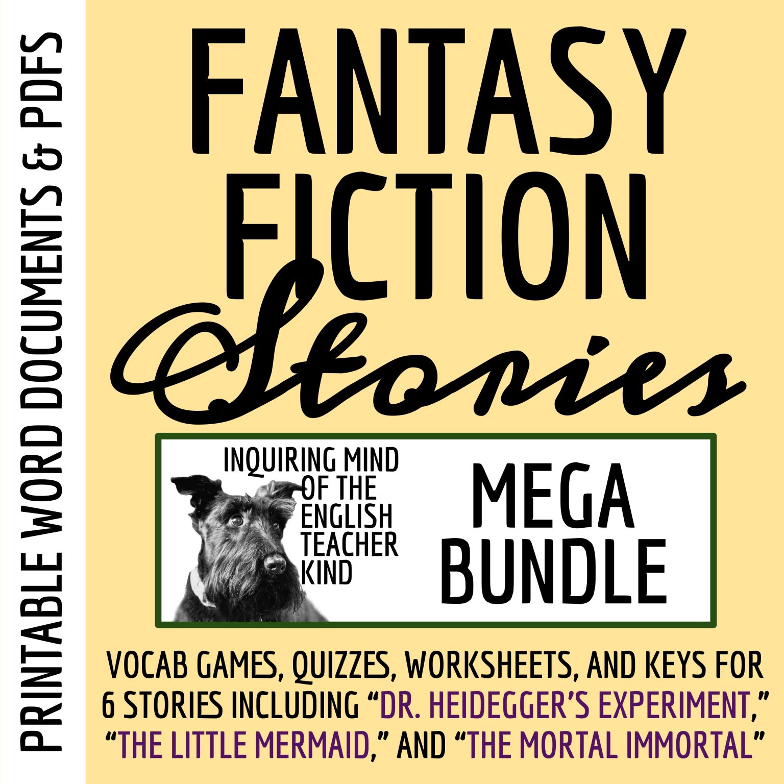 Fantasy Fiction Short Story Activities Bundle for High School Readers ...