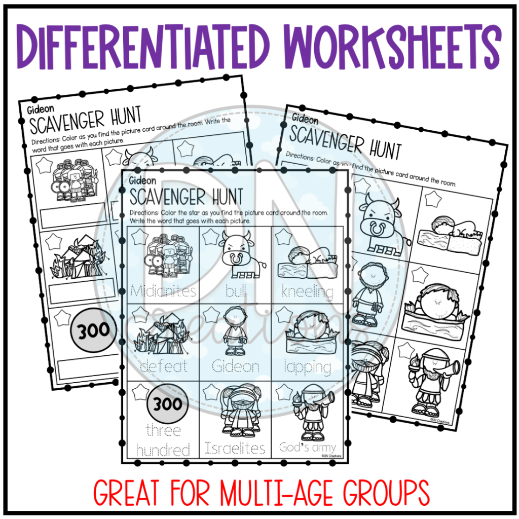 Bible Scavenger Hunt Gideon | Gideon's 300 men Sunday School Lesson ...