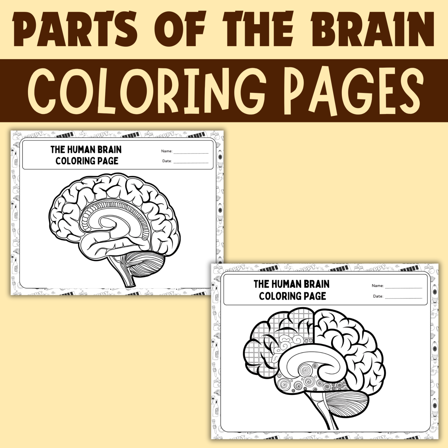 Parts of Human Brain Activity Worksheets - Labeling, Coloring Pages ...