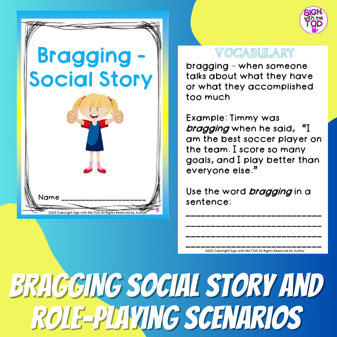bragging social story and role playing scenarios | Made By Teachers