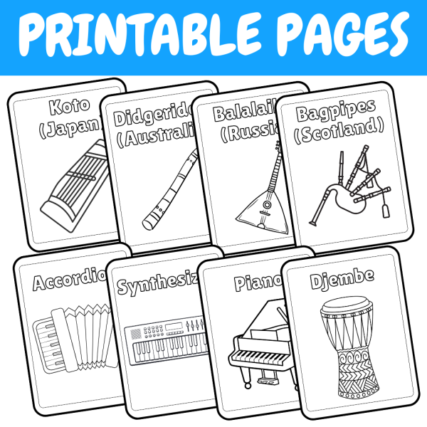 Musical Instruments Coloring Sheets. | Made By Teachers
