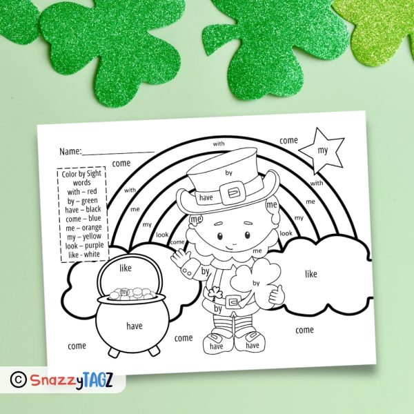 St Patrick's Day FREEBIE Color by sight word - Made By Teachers