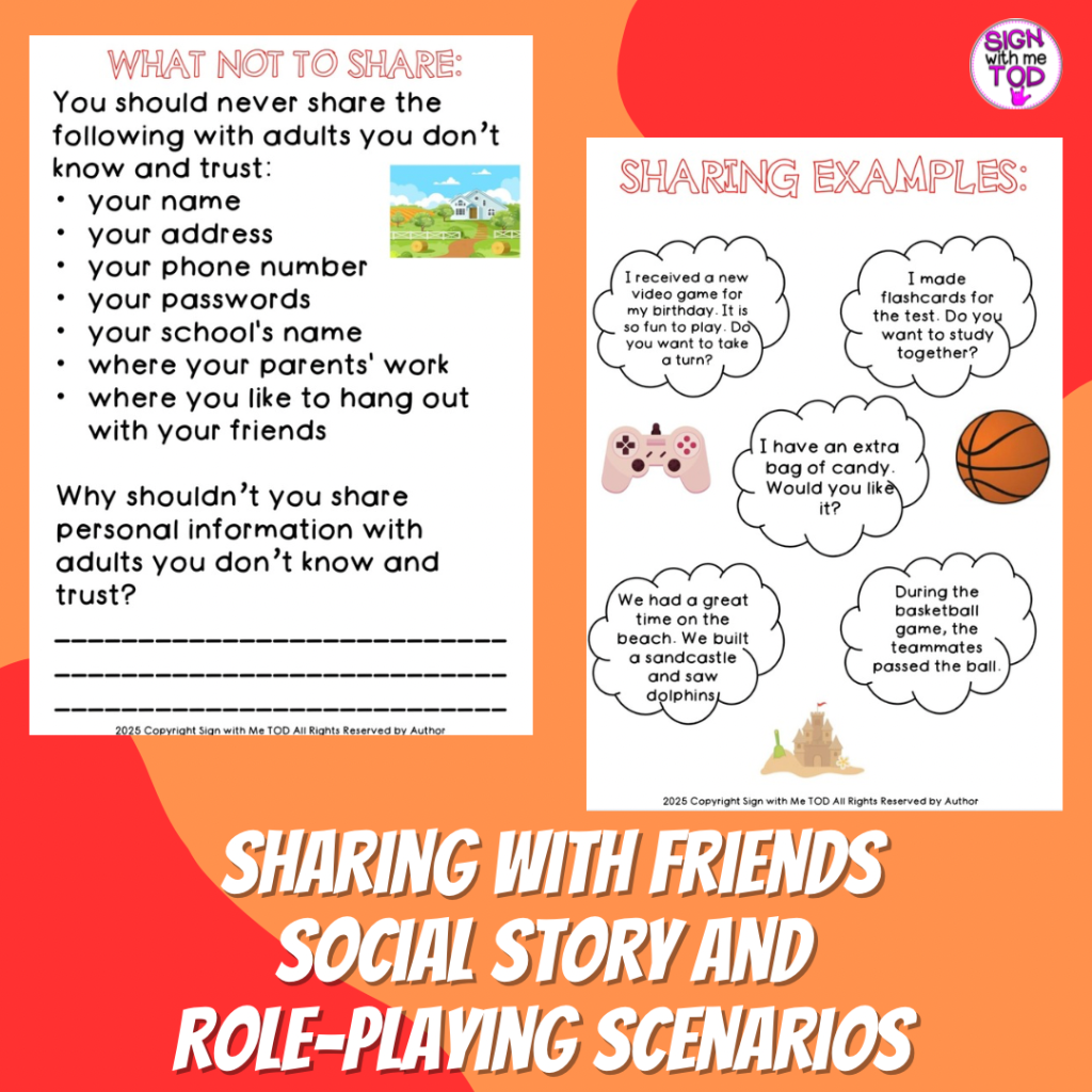 Sharing with Friends Social Story and Role-Playing Scenarios | Made By ...