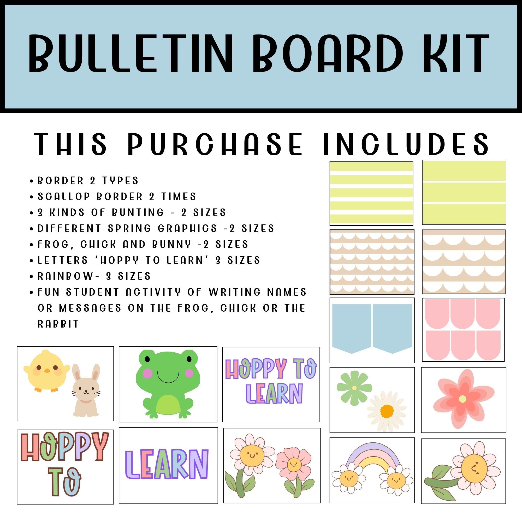 Spring Bulletin Board Kit | Easter & St. Patrick’s Day Decor | March ...
