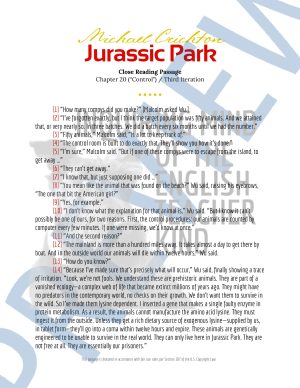 Jurassic Park by Michael Crichton Chapter 20 Close Reading Analysis ...