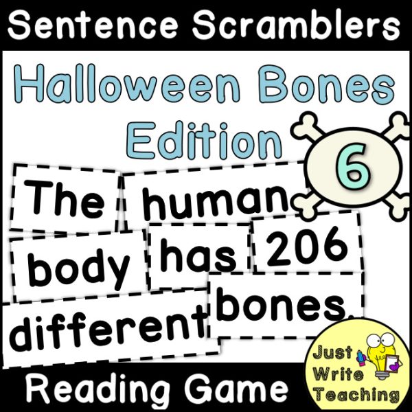 Halloween Bones - Sentence Scramblers Reading Game | Made By Teachers