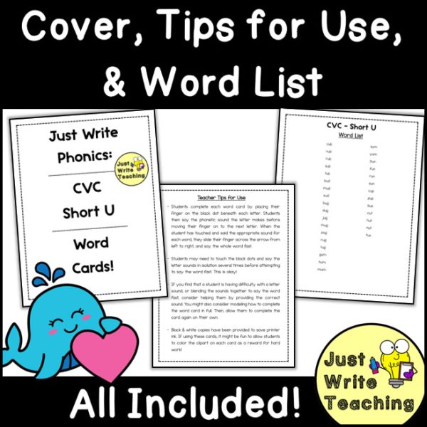 Phonics Word Cards - CVC Short U | Made By Teachers