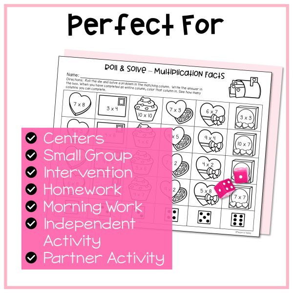 Valentine’s Day Multiplication Facts Fluency Practice Games and ...
