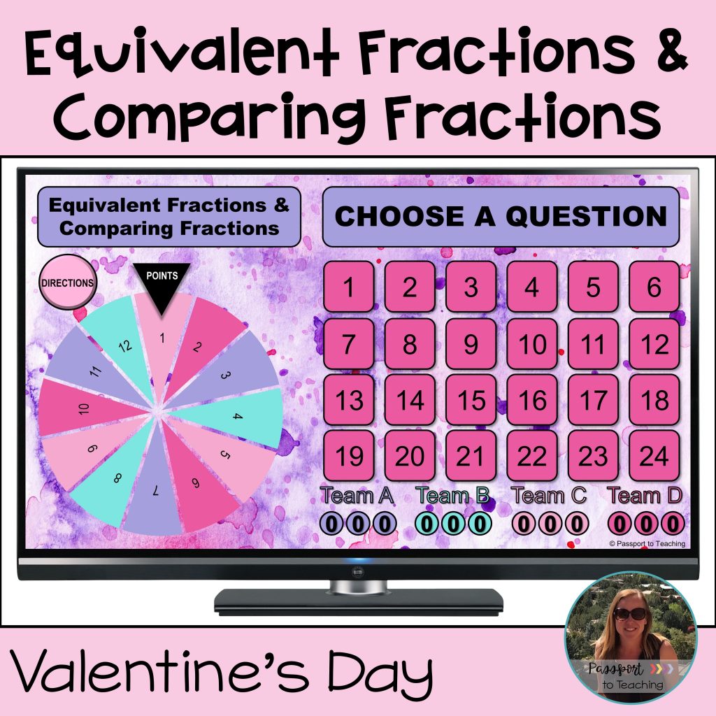 Valentine’s Day Equivalent Fractions and Comparing Fractions Digital ...