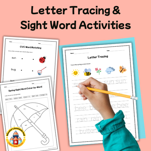 Kindergarten Spring Break Packet Worksheets – Fun & Engaging No-Prep ...