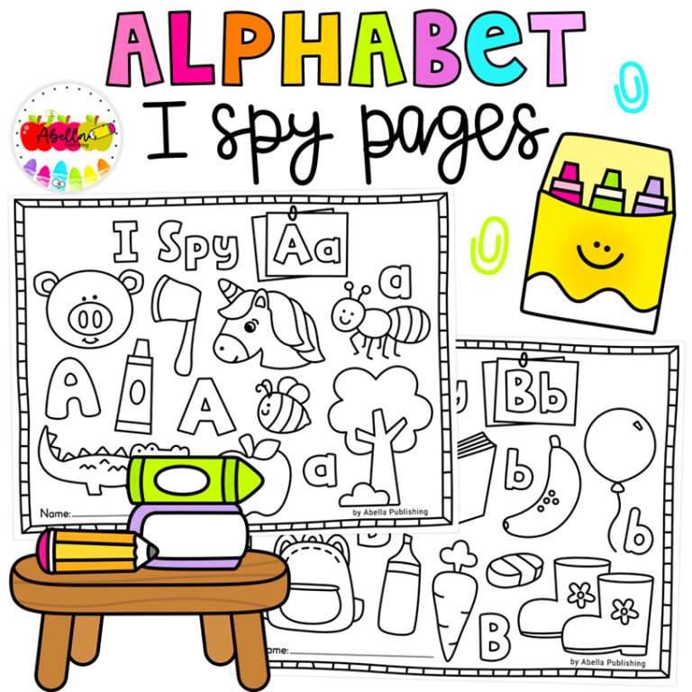 I Spy Alphabet Worksheets for Letter Sound Recognition | Preschool ...