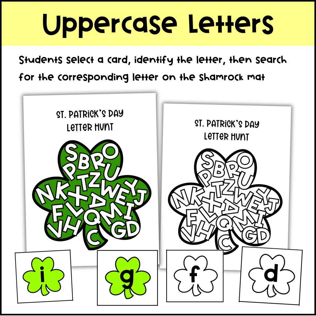 St. Patrick's Day Letter Hunt | Hands On Letter Search Pre-K Alphabet ...