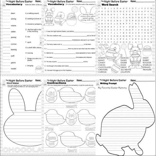 The Night Before Easter Read Aloud Reading Comprehension Book Companion ...