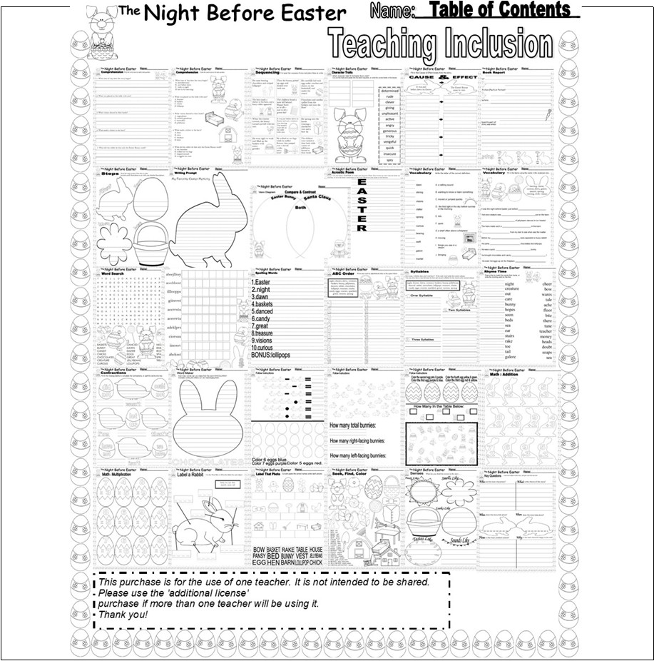 The Night Before Easter Read Aloud Reading Comprehension Book Companion ...
