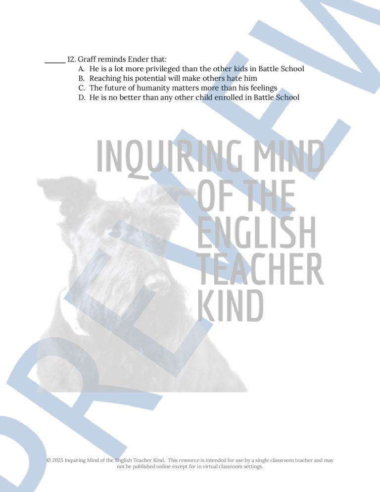 Ender's Game Quiz and Answer Key Bundle | Made By Teachers