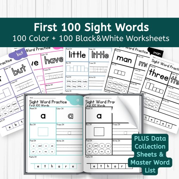 Sight Word Worksheets, Printable Kindergarten Early Literacy High ...