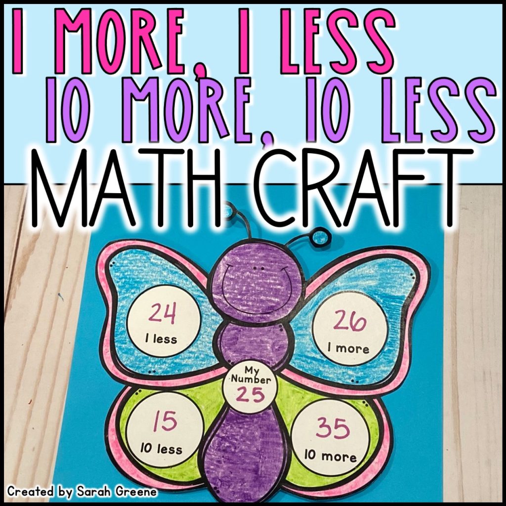 Spring 1 More, 1 Less, 10 More, 10 Less Math Craft | Made By Teachers