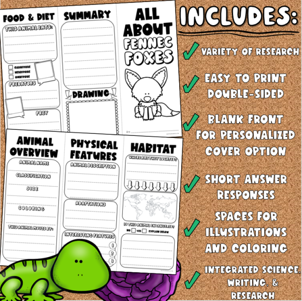 Desert Animals Research Activity Project Brochures - Made By Teachers