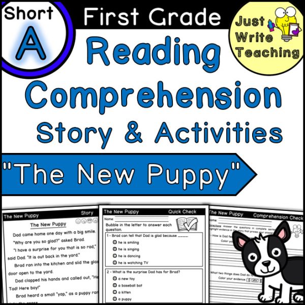 Reading Comprehension Story & Activities - Short A - The New Puppy ...