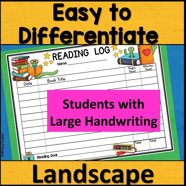 Bookworm Reading Log Printable for Homework Folders - Reading Goal ...