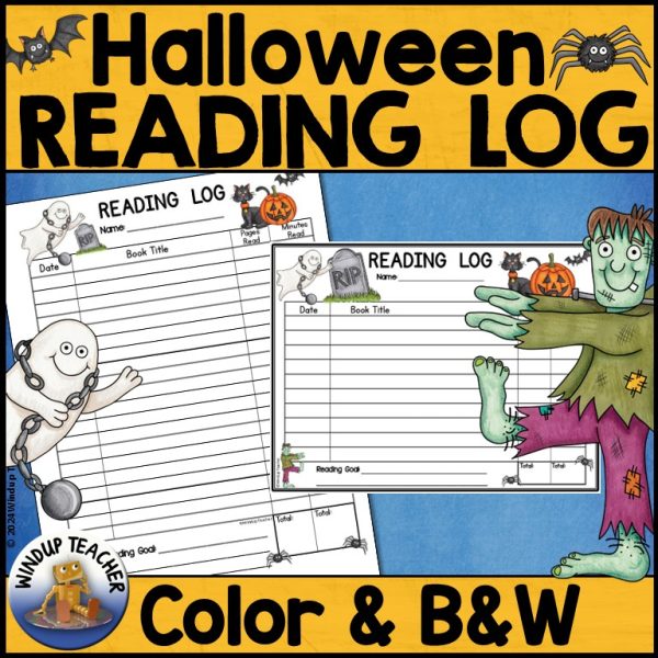 Halloween Reading Log - Printable for Homework Folders - Reading Goal ...