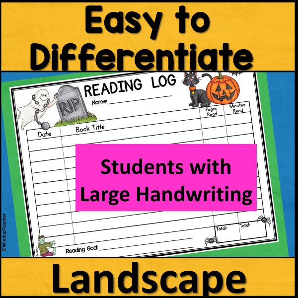 Halloween Reading Log - Printable for Homework Folders - Reading Goal ...