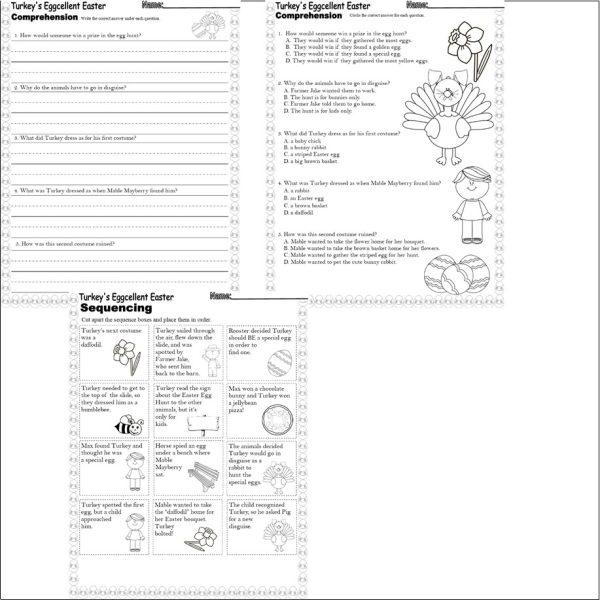 Turkey’s Eggcellent Easter Reading Comprehension Test & Story ...
