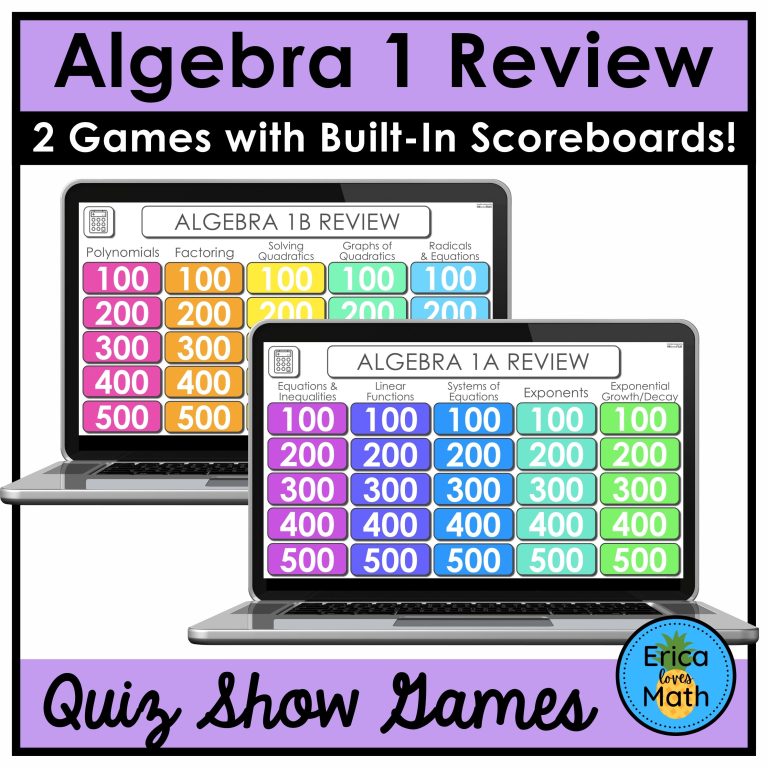 Algebra 1 End of Year EOC Review Game Mini-Bundle - Made By Teachers