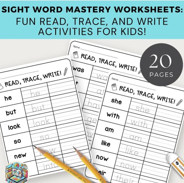 Sight Word Mastery Worksheets: Fun Read, Trace, and Write Activities ...