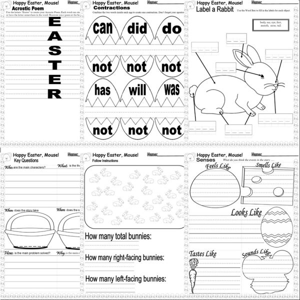 Happy Easter, Mouse Read Aloud Reading Comprehension Book Companion ELA ...