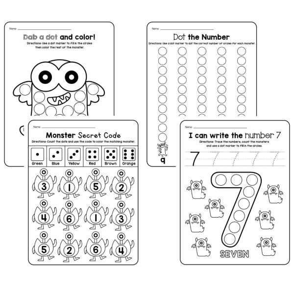 Monster-Themed Number Worksheets (1-10) | Do-A-Dot Activities | Made By ...
