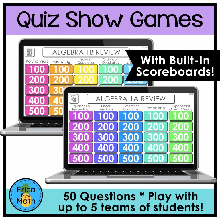 Algebra 1 Review End of Course Activity Bundle - Made By Teachers