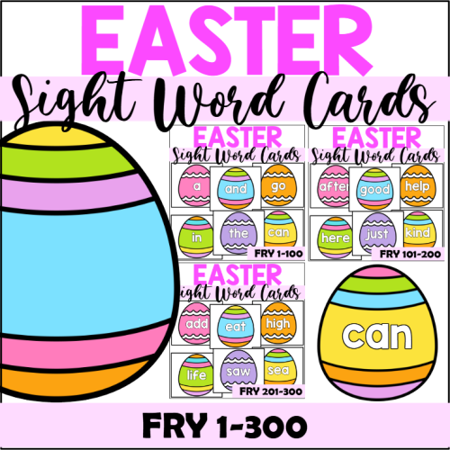 Easter Sight Word Cards for Fry 1-300 | Made By Teachers