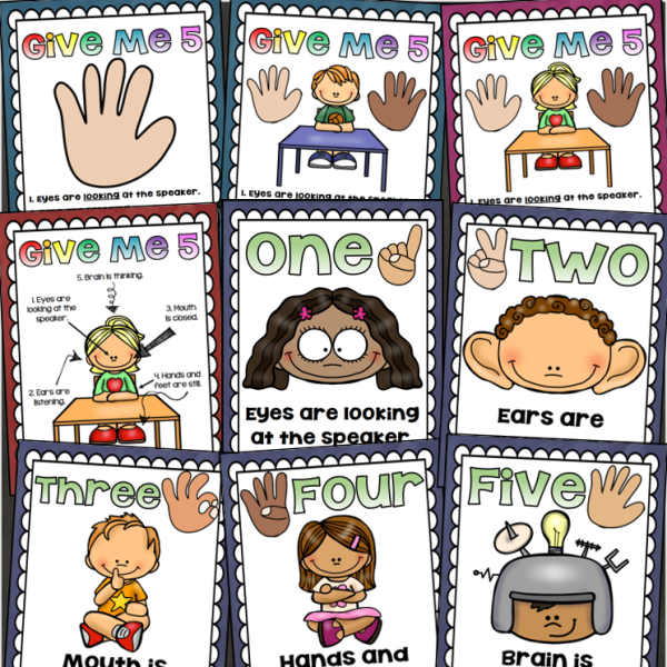 Give Me Five Classroom Management Poster Set | Made By Teachers