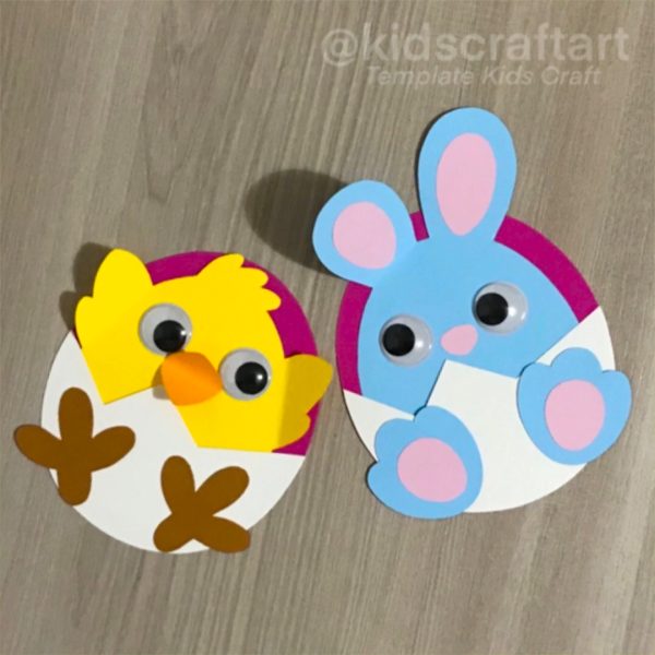 Easter Hatching Chick Bunny Egg April Spring Craft Card Decor Bulletin ...