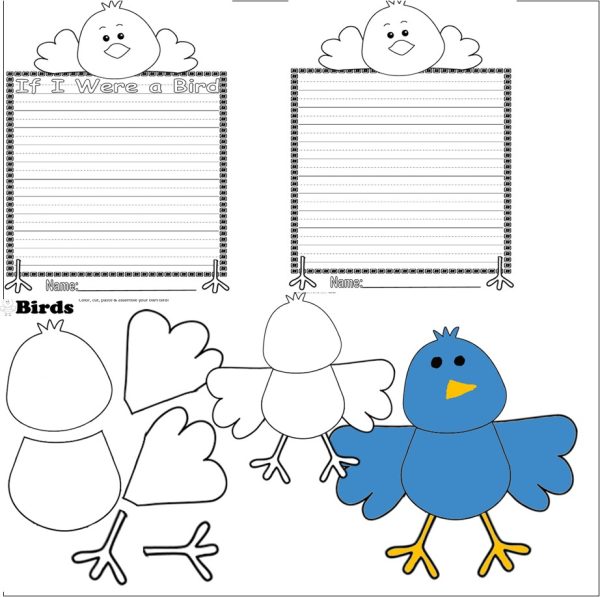 Birds NO PREP Writing Prompts & Crafts Activities Worksheets Spring ...