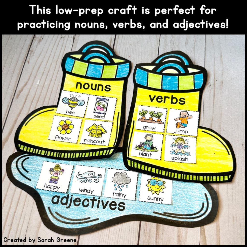 Spring Noun, Verb, & Adjective Sort - Made By Teachers
