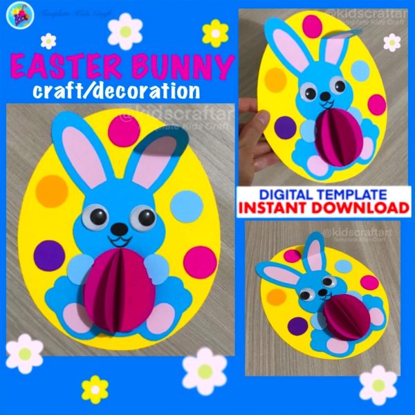 Make an Easter Egg Bunny Rabbit Craft Spring Crafts Decoration Card Art ...